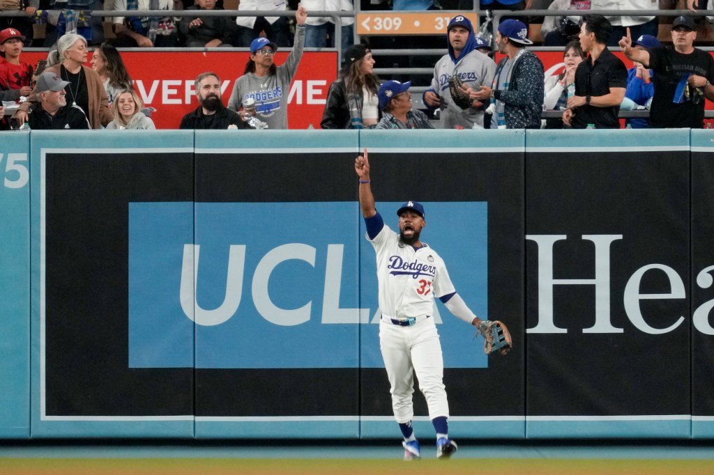 Dodgers fan interferes with deep Yankees fly ball in World Series ...