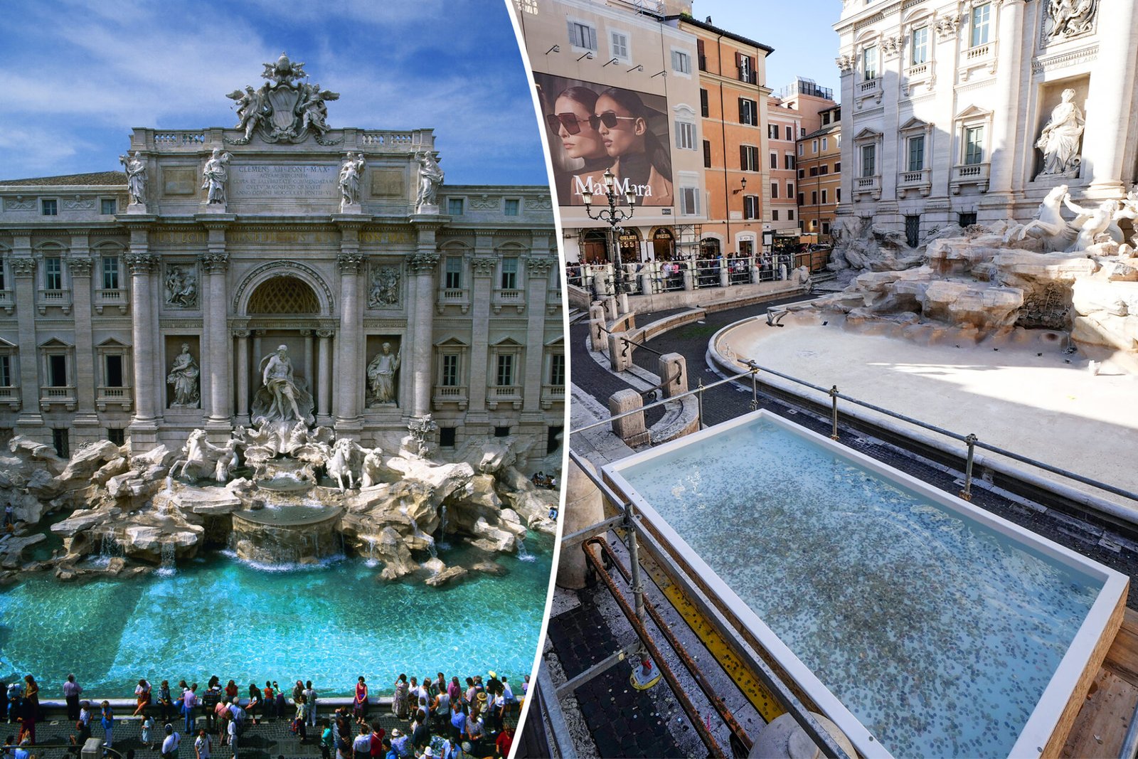 Rome’s Trevi fountain replaced by ugly ‘municipal pool’ — as officials ...