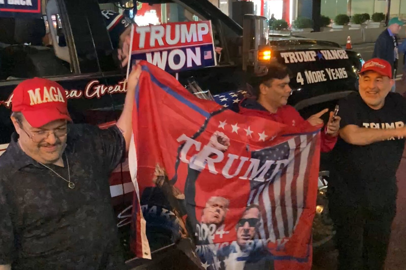 Trump supporters gather in NYC streets to celebrate historic election ...