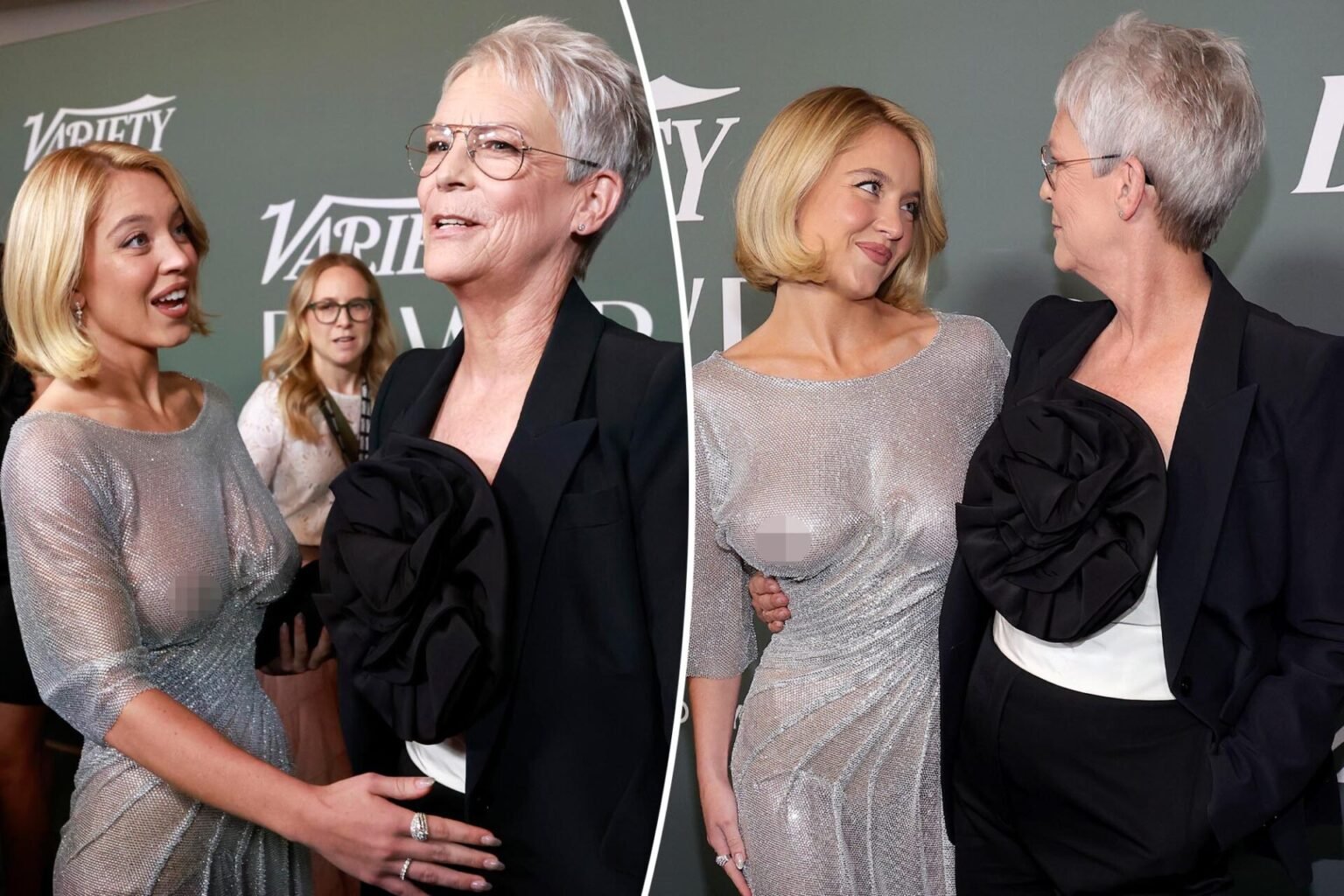 Watch Jamie Lee Curtis’ live reaction to Sydney Sweeney’s see-through dress on red carpet - New ...