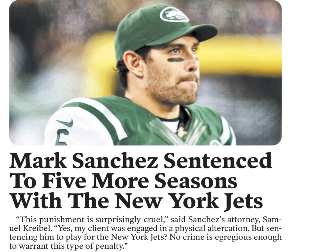 Best of the Babylon Bee: Mark Sanchez sentenced to five more seasons ...