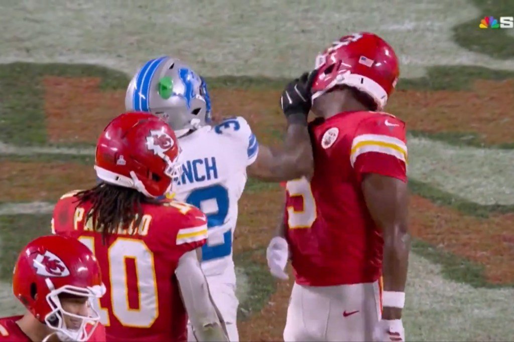 Massive Chiefs-Lions fight breaks out postgame after Brian Branch slaps ...