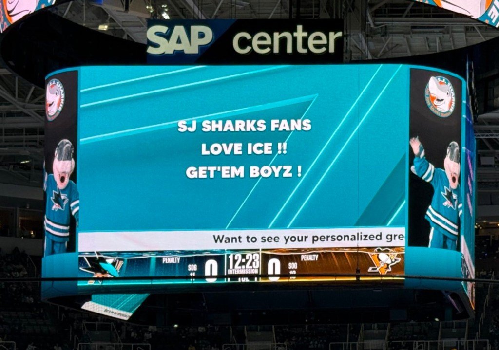 San Jose Sharks apologize for displaying message praising ICE during ...