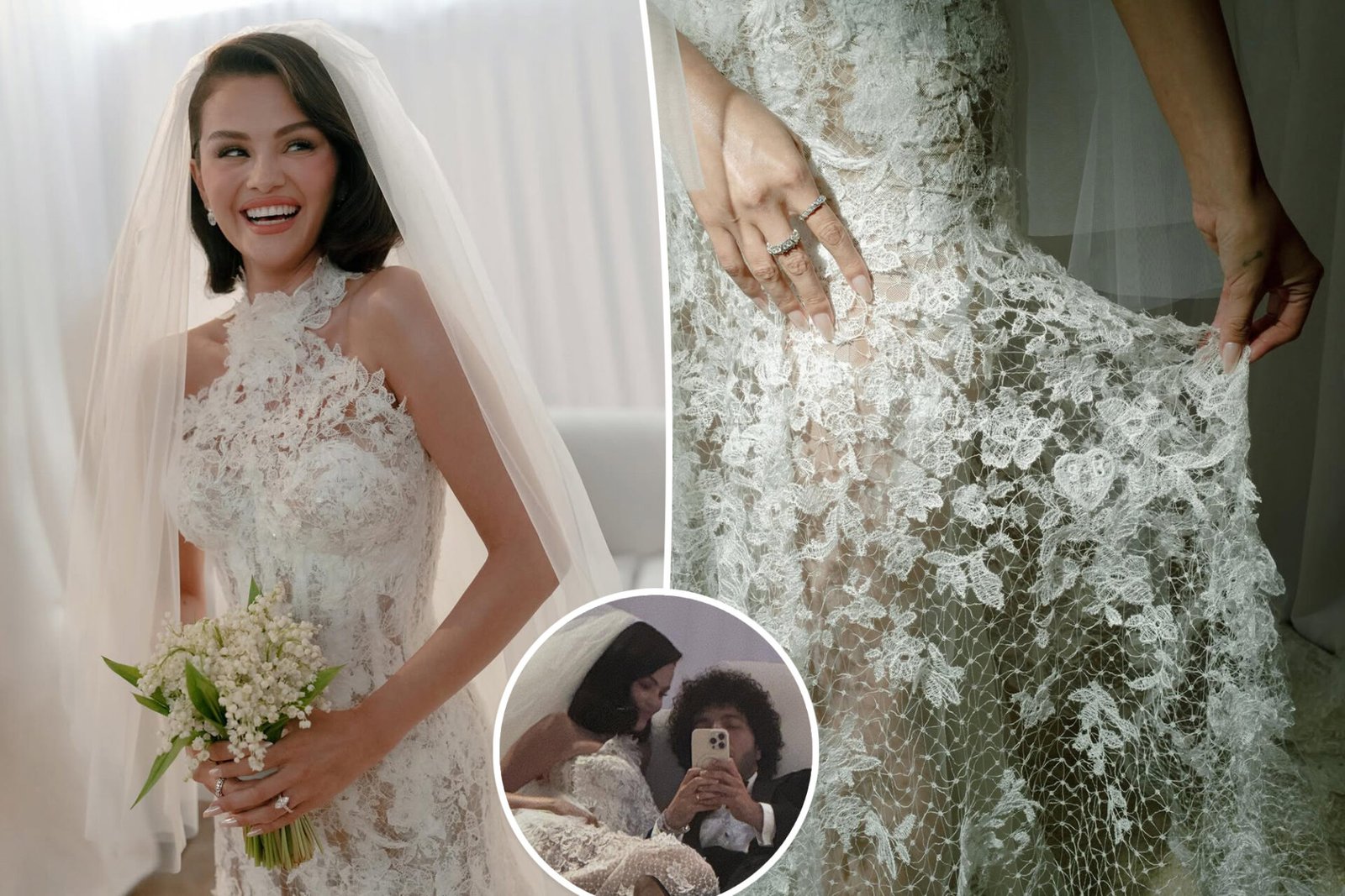 Selena Gomez’s lace wedding dress contained a hidden tribute to Benny ...