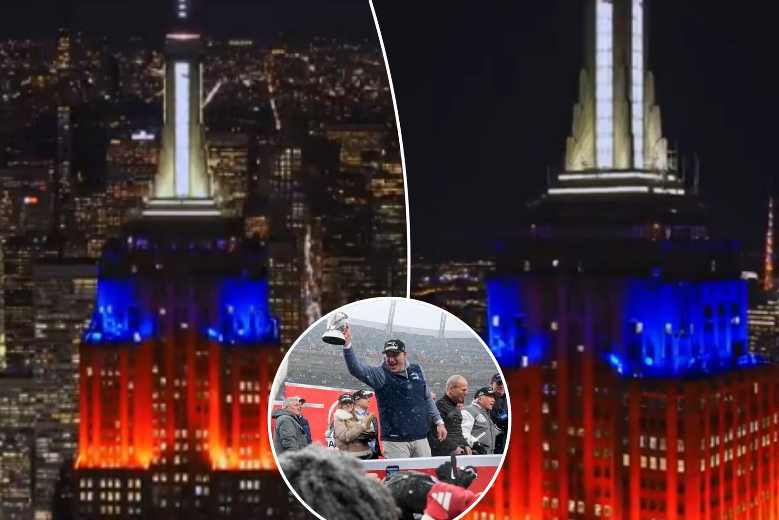 Empire State Building lights up in Patriots colors after they reach ...