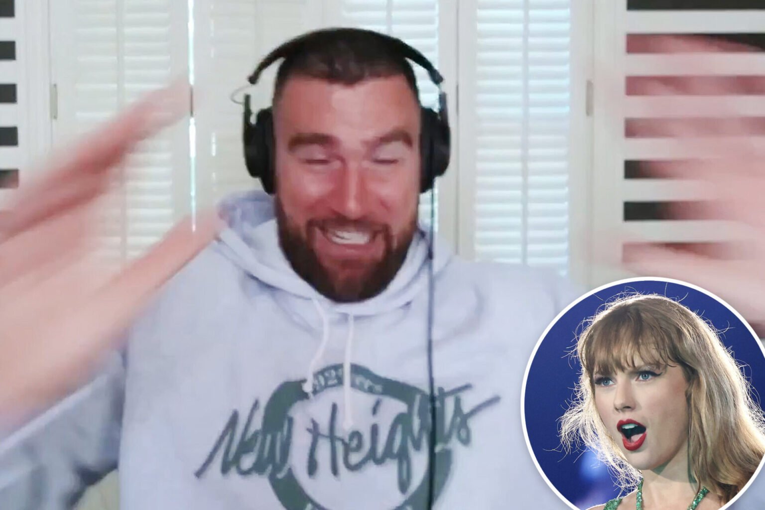 Travis Kelce breaks chair mid-podcast, jokes Taylor Swift ‘is going to ...
